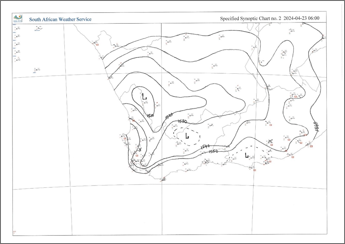 Synoptic Weather Map South Africa Refer To The South African Synoptic
